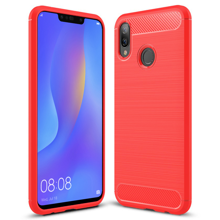 Flexi Slim Carbon Fibre Case for Huawei Nova 3i (Red)